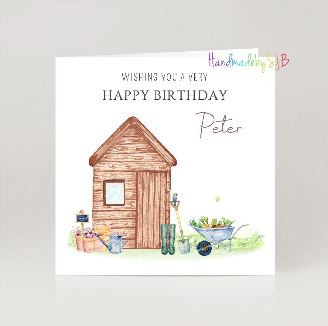 Personalised Garden Shed Birthday Card Gardening/gardener - Etsy UK