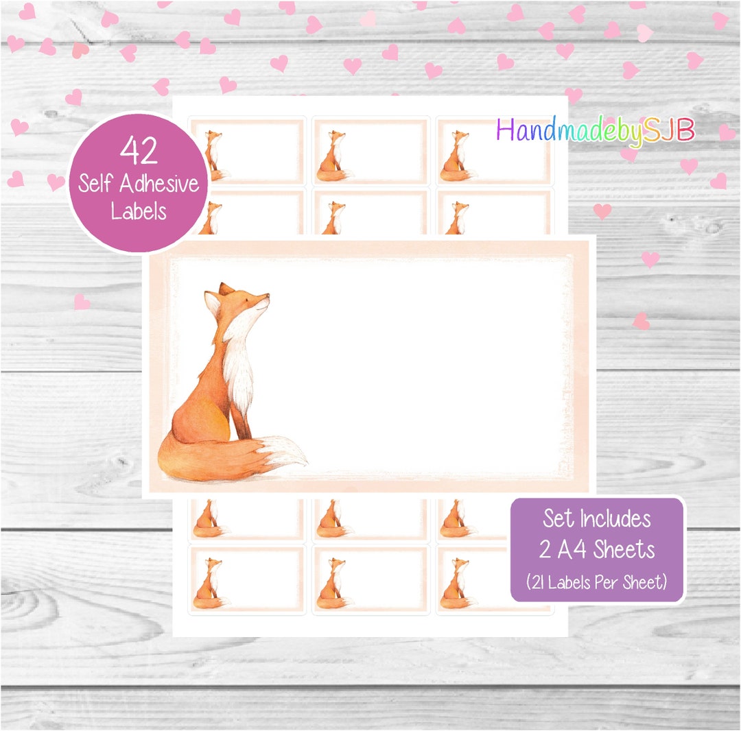 Fox Labels, 42 Blank Multi Purpose Stickers (2 A4 Sheets, 21 per Sheet ...