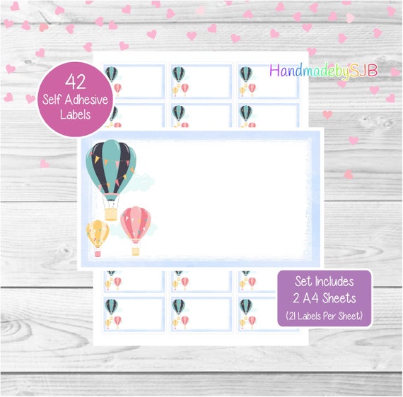 Hot Air Balloon Labels 42 Blank Multi Purpose Stickers 2 A4 | Etsy