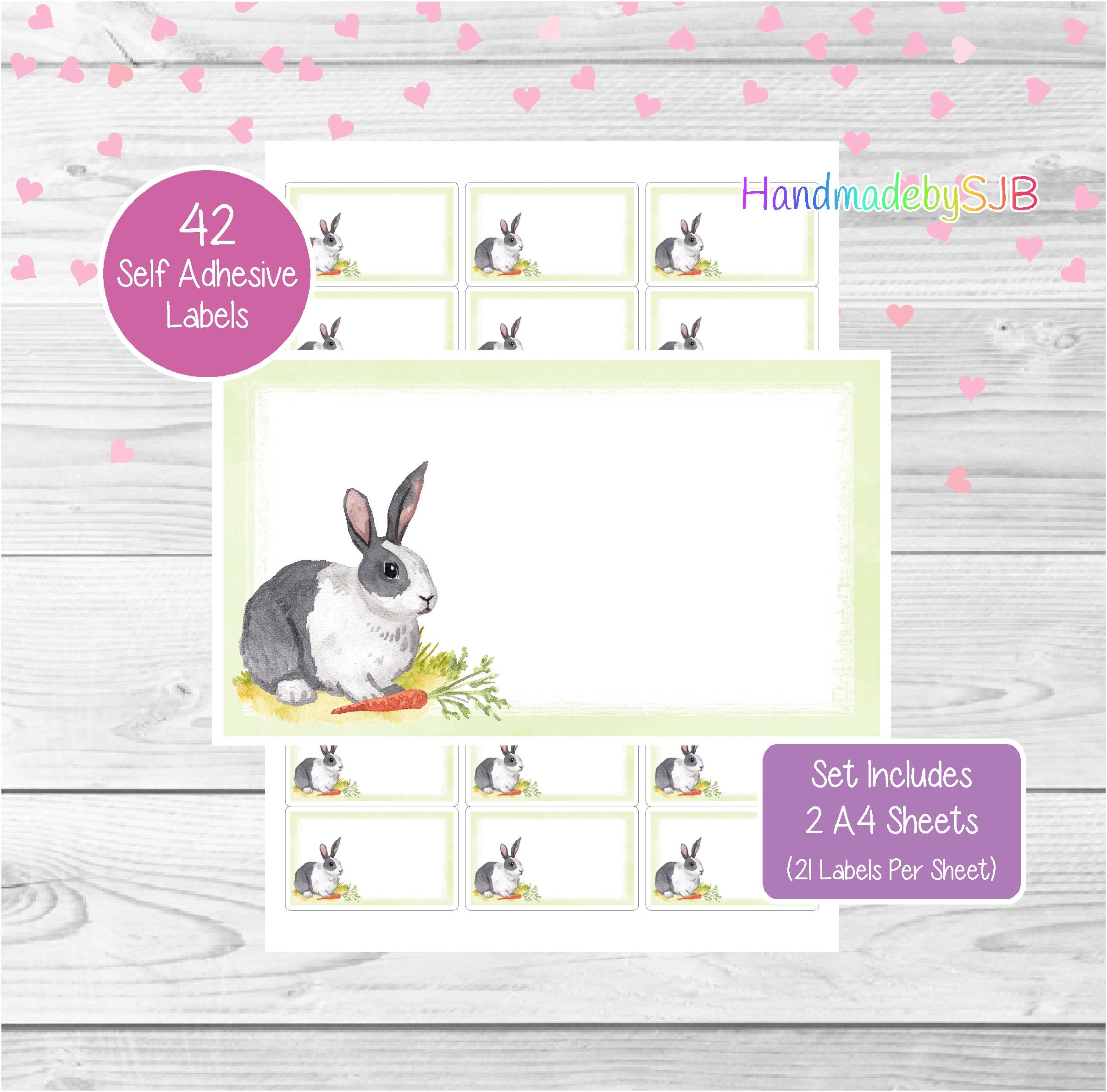 Rabbit Labels 42 Blank Multi Purpose Stickers 2 A4 Sheets | Etsy