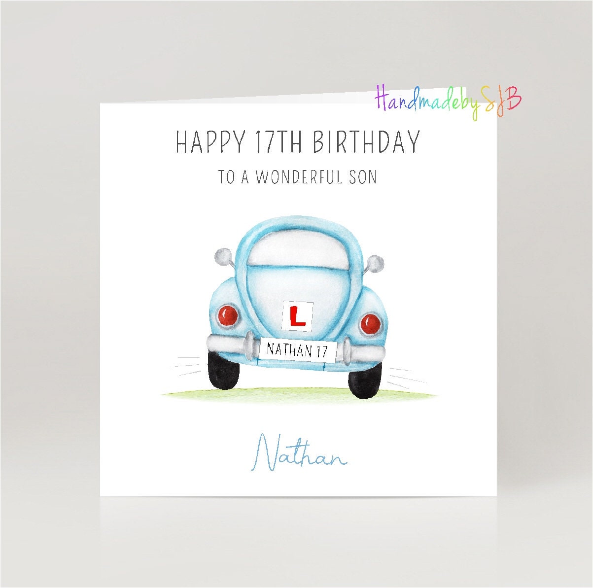 Personalised 17th Birthday Card Car Driving Learner Driver Theme 6 X