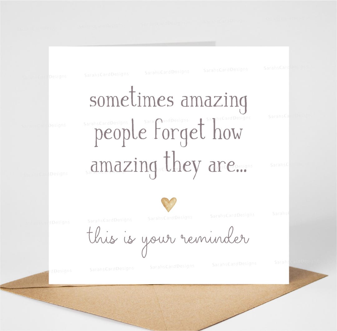 Amazing Person Reminder Card, Thank You Card, Encouragement Card ...