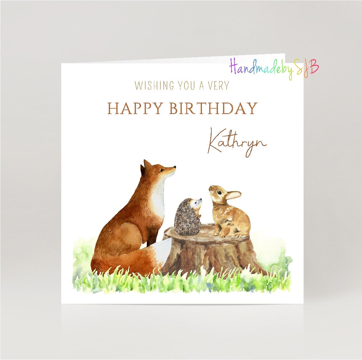 Personalised Woodland Animal Birthday Card - Etsy UK