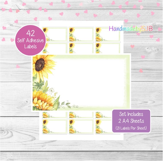 Sunflowers/Flowers Floral Labels 42 Blank Multi Purpose | Etsy