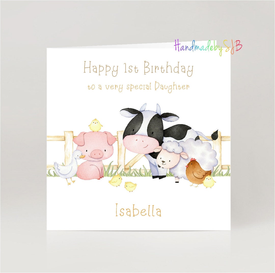 Personalised Farm Animal Birthday Card Any Age/relation/name - Etsy