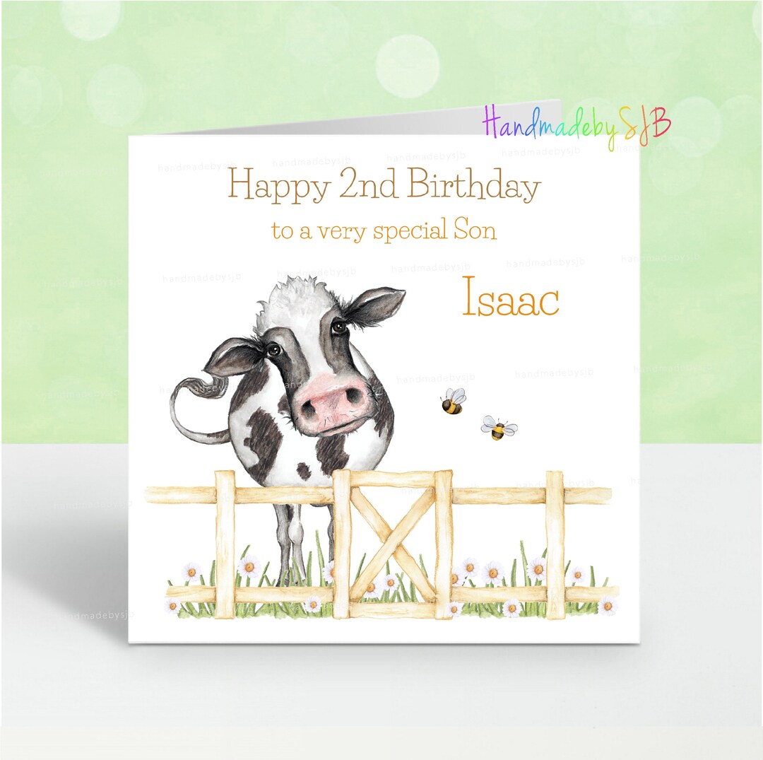 Personalised Cow Birthday Card Any Age/relation 6 X - Etsy