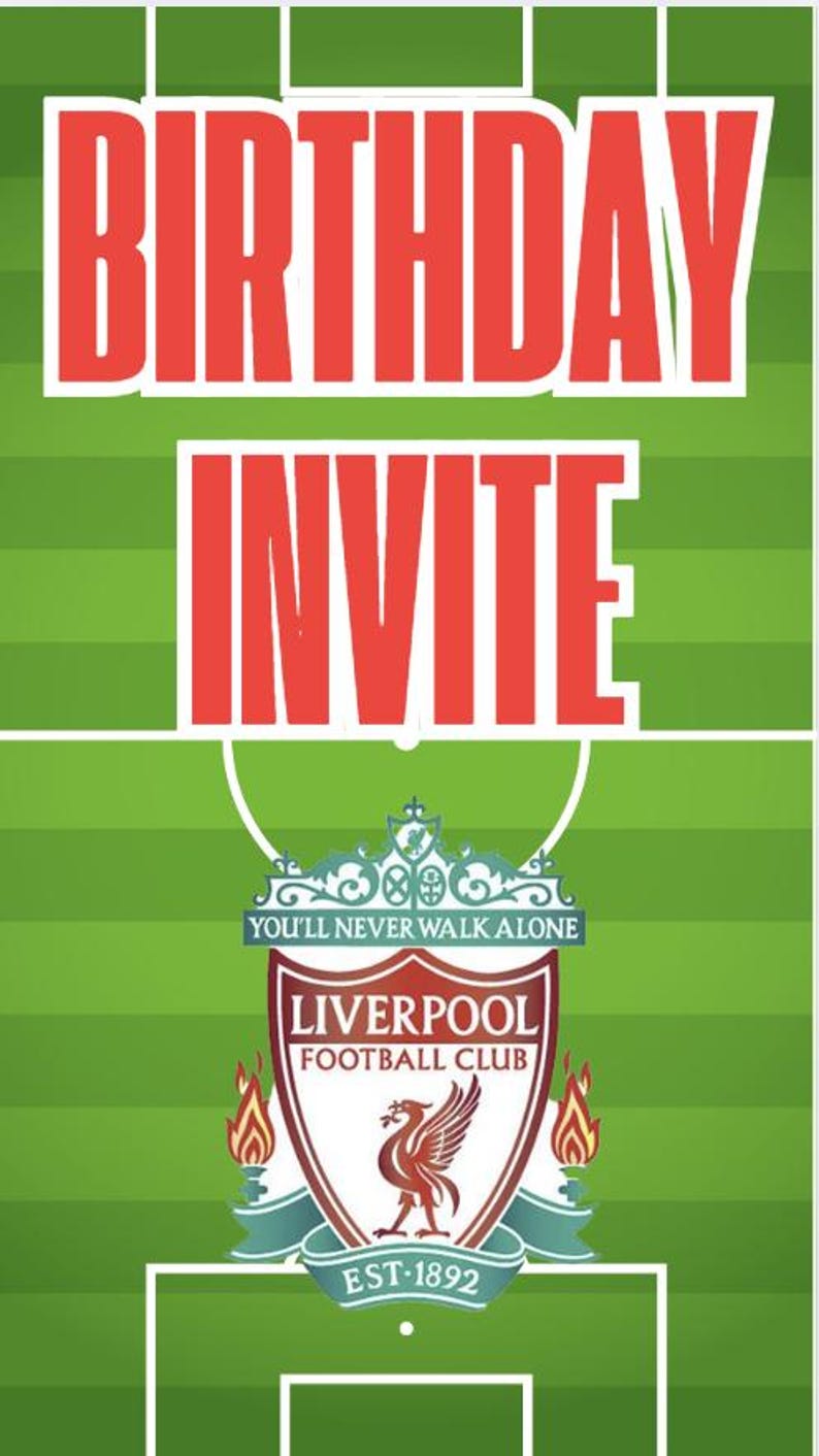 Liverpool FC Soccer Birthday Video Invitation, Animated Soccer Party ...