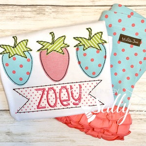 Made to Match Matilda Jane Strawberry Applique Shirt | Etsy