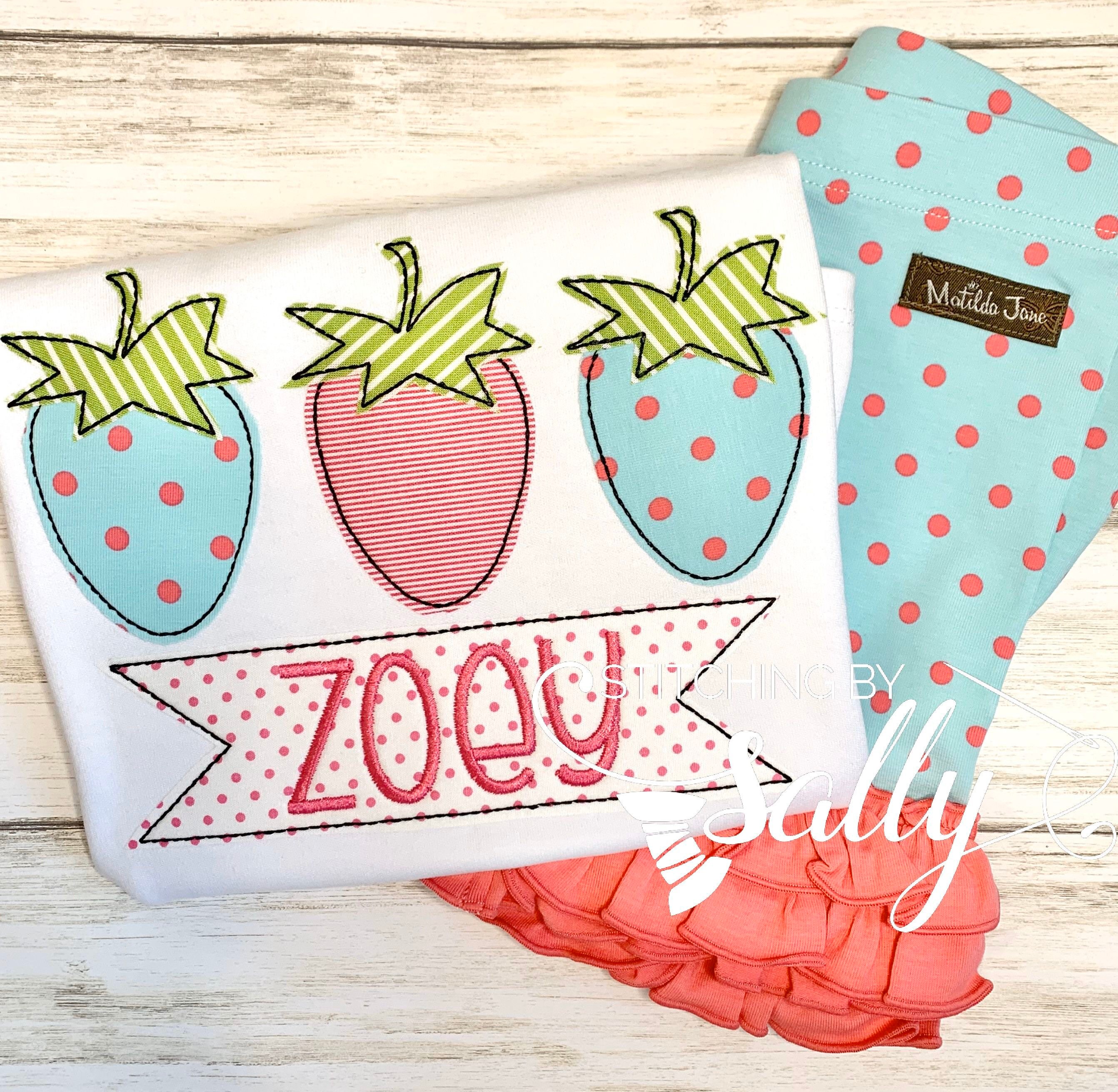 Made to Match Matilda Jane Strawberry Applique Shirt | Etsy