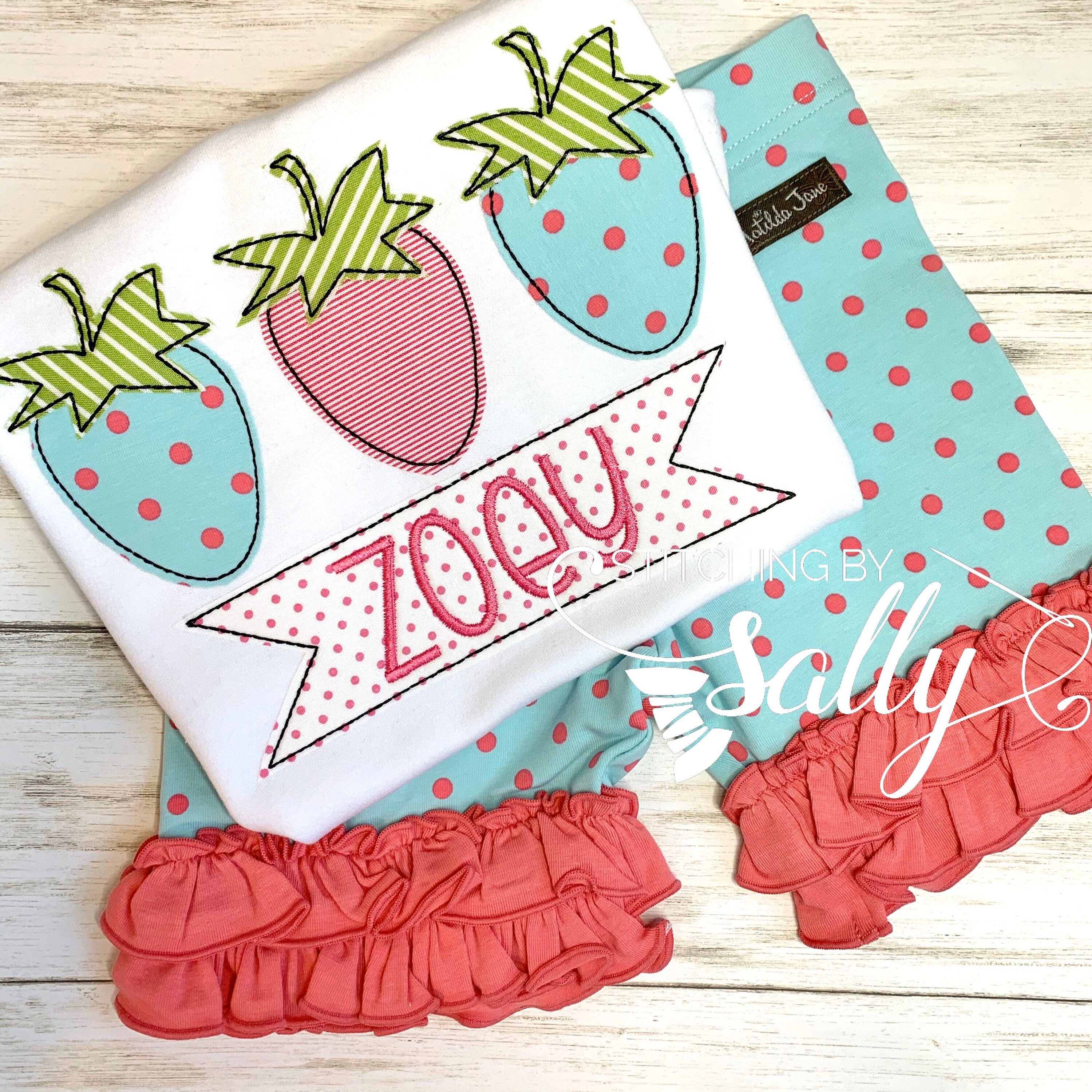 Made to Match Matilda Jane Strawberry Applique Shirt | Etsy