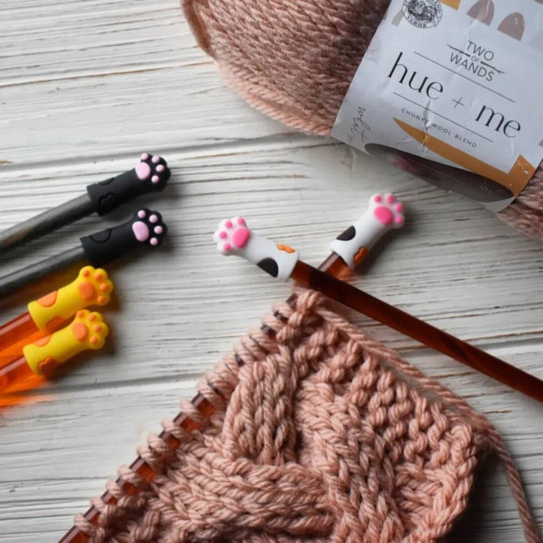 Knitting Point Protectors for Large Needles - Kitty Paws - Etsy