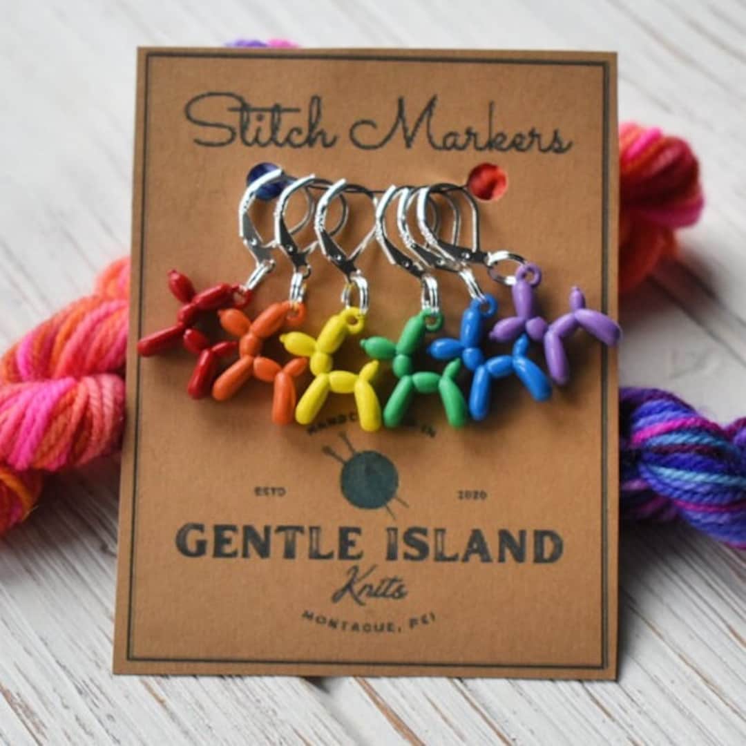 Stitch Markers Rainbow Balloon Puppy Set of 6. - Etsy