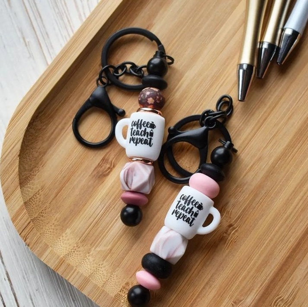 Sweet Keychains, Made With Silicone and Wood Beads - Etsy