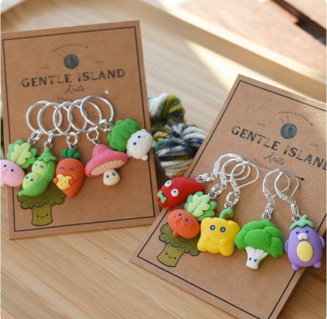 Stitch Markers: Puffy Veggies Sets of Five - Etsy
