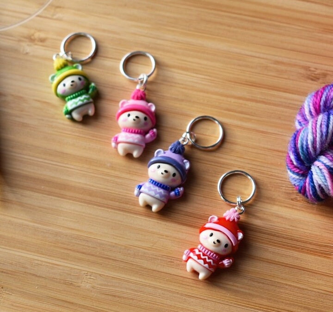 Stitch Markers - Bundled up Bears, Set of Four - Etsy