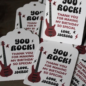 Rock Star Birthday Thank You Party Favor Tags • You Rock • One Little ...