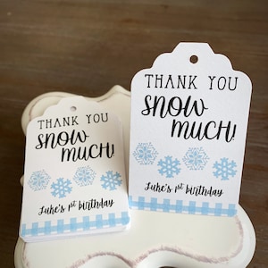 Thank You Snow Much • Winter Baby Shower or Birthday Party Favor Tags ...