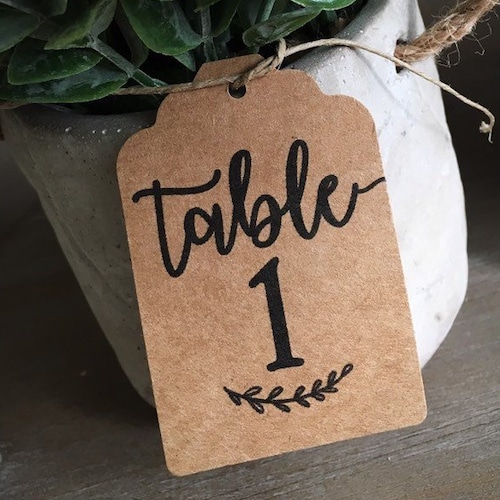 Table Numbers Tags Table Tags for Weddings Bridal Showers | Etsy