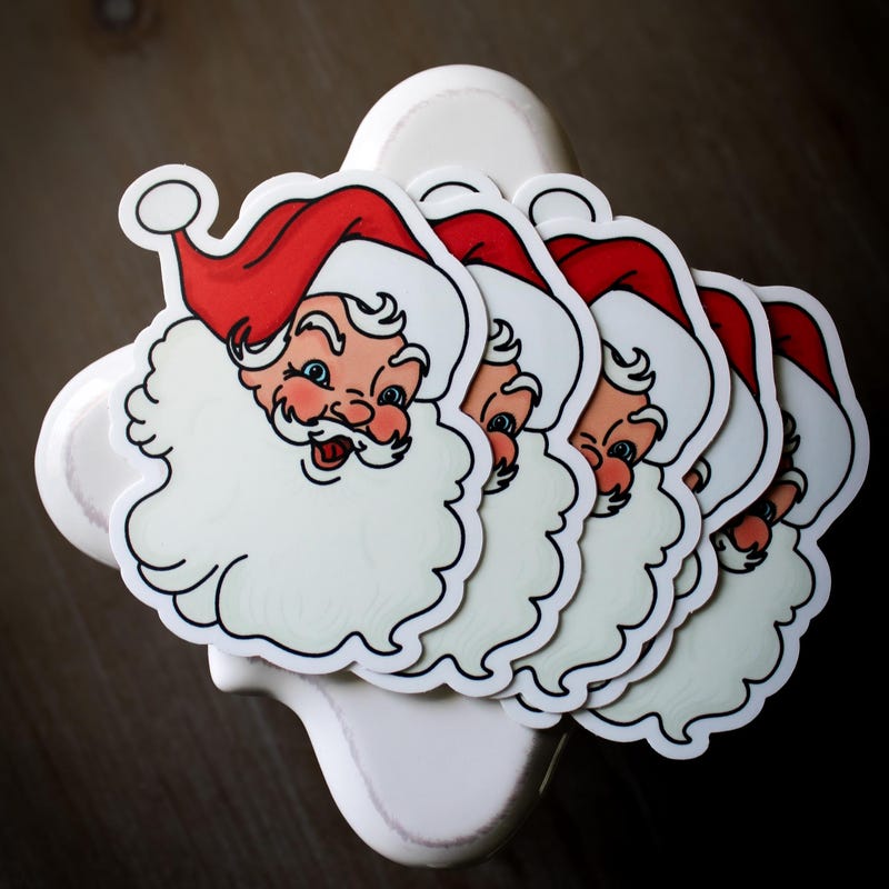 Santa Stickers - Etsy
