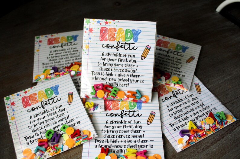 Ready Confetti Back to School Favor – First Day of School Poem Gift ...