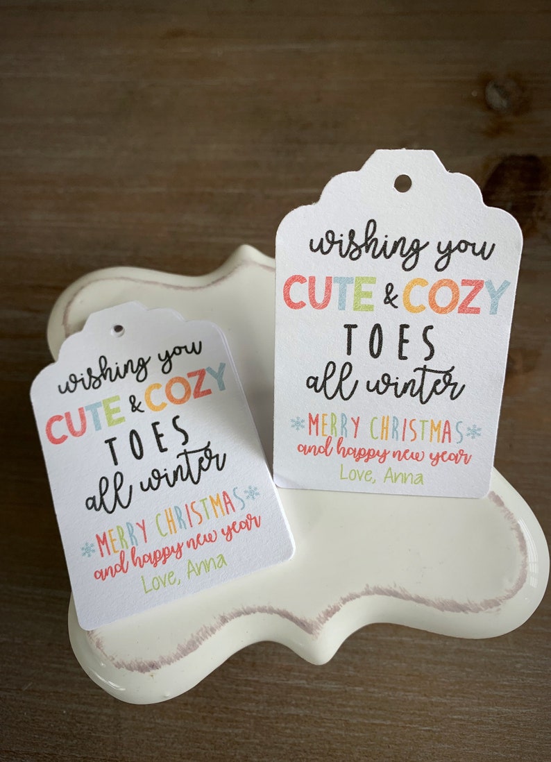 Christmas Socks Gift Tags - Cute & Cozy Toes - Nail Polish Tags ...