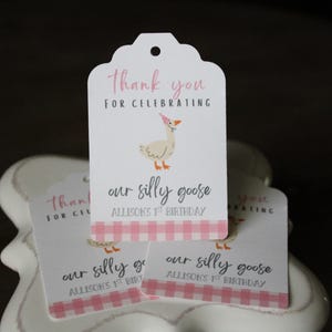 Silly Goose Birthday Party, Baby Shower Party Favor Tags • Thank You ...