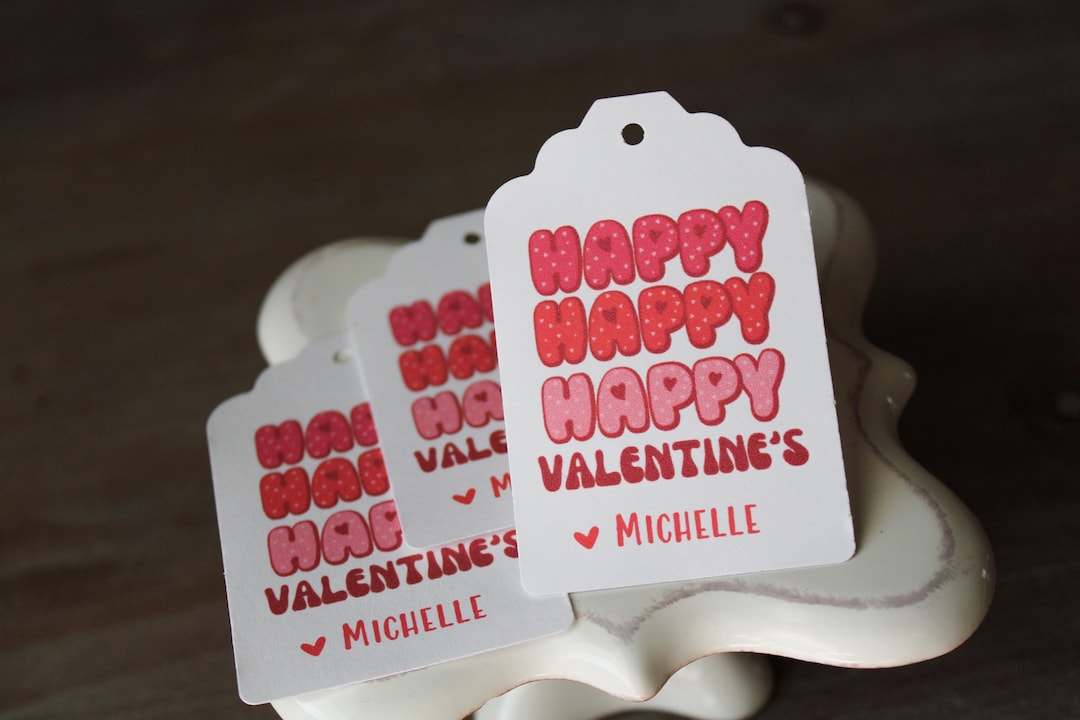 Valentines Day Goody Bag Tags • Happy Valentine’s Day Bag Tags • Party ...