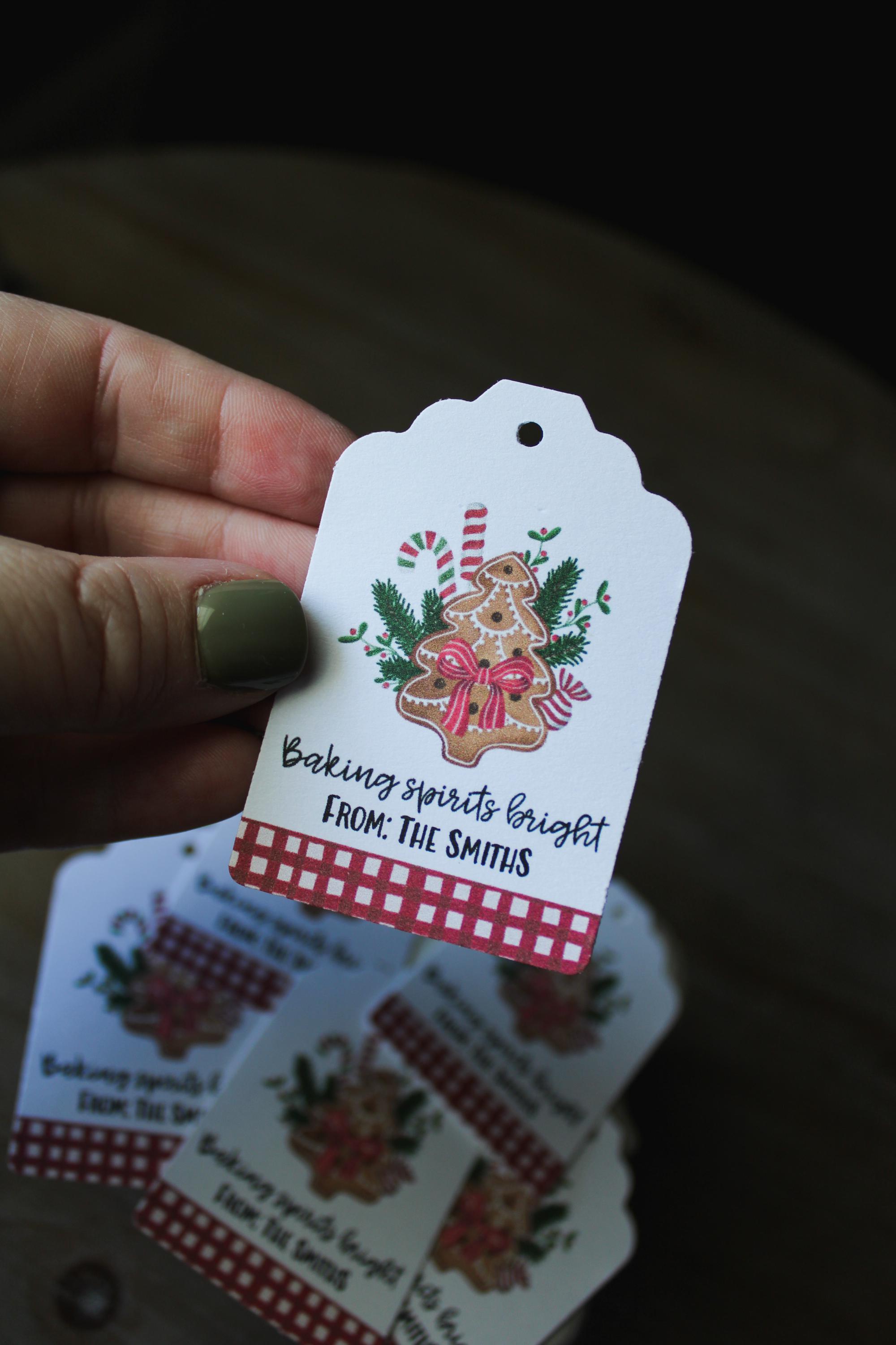 Personalized Christmas Gift Tags | Baking Spirits Bright Holiday Tags ...