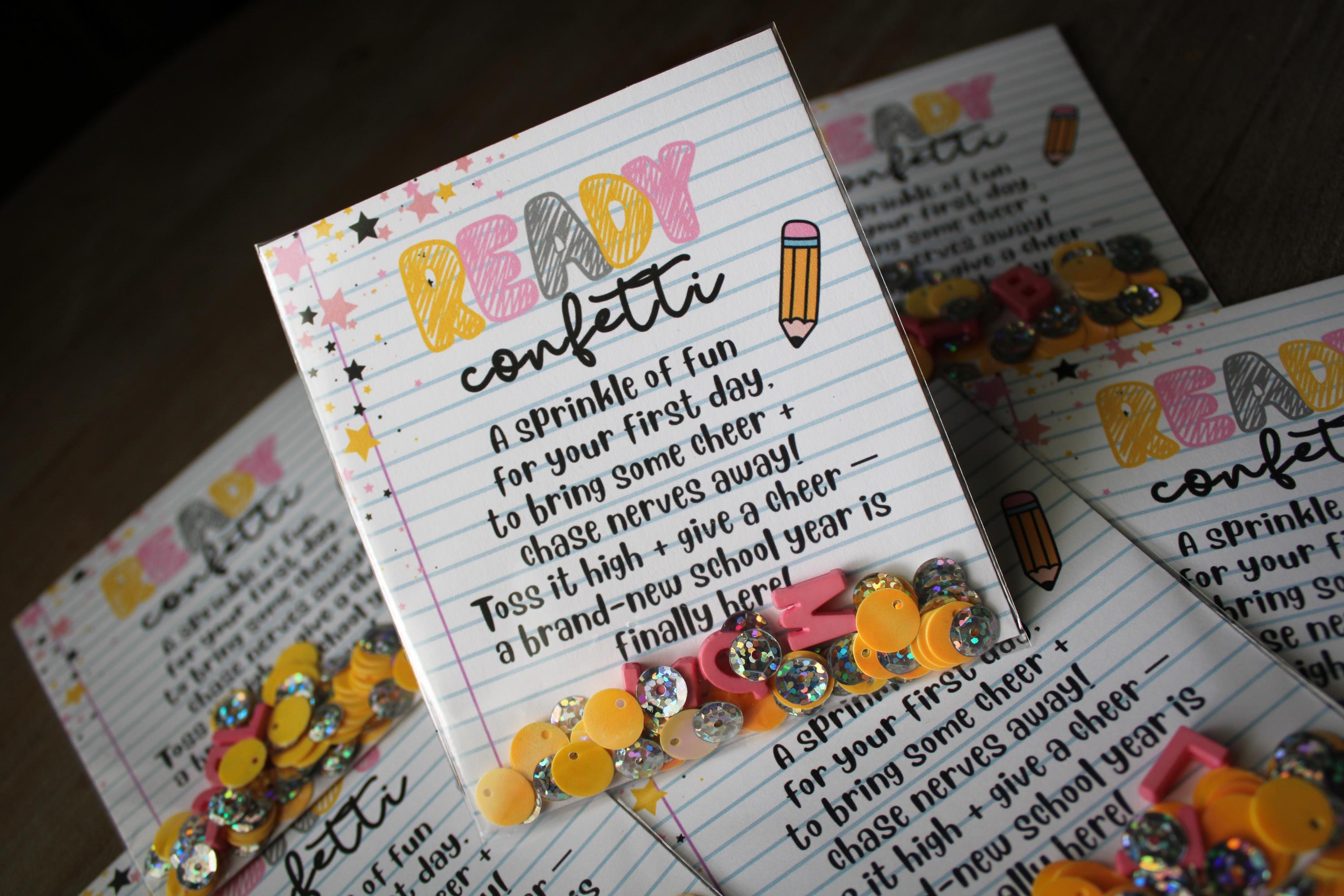 Ready Confetti Back to School Favor – First Day of School Poem Gift ...