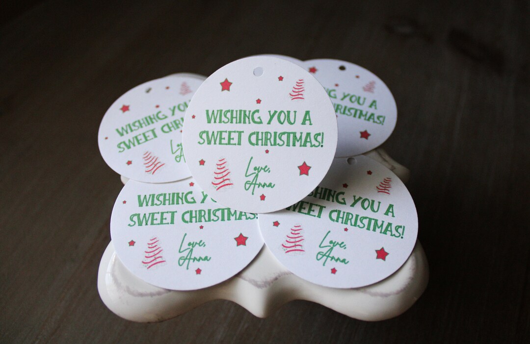 Have a Sweet Christmas • Christmas Tree Cake Tags • Christmas Gift Tags ...