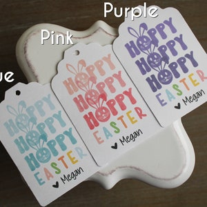 Hoppy Easter • Easter Party Favor Bag Tags • Happy Easter • Retro ...