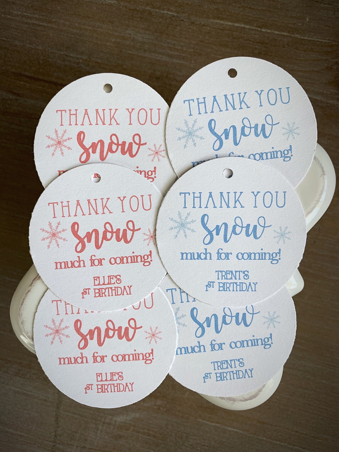 Thank You SNOW Much • Winter Party Favor Tags • Snowflake Party ...