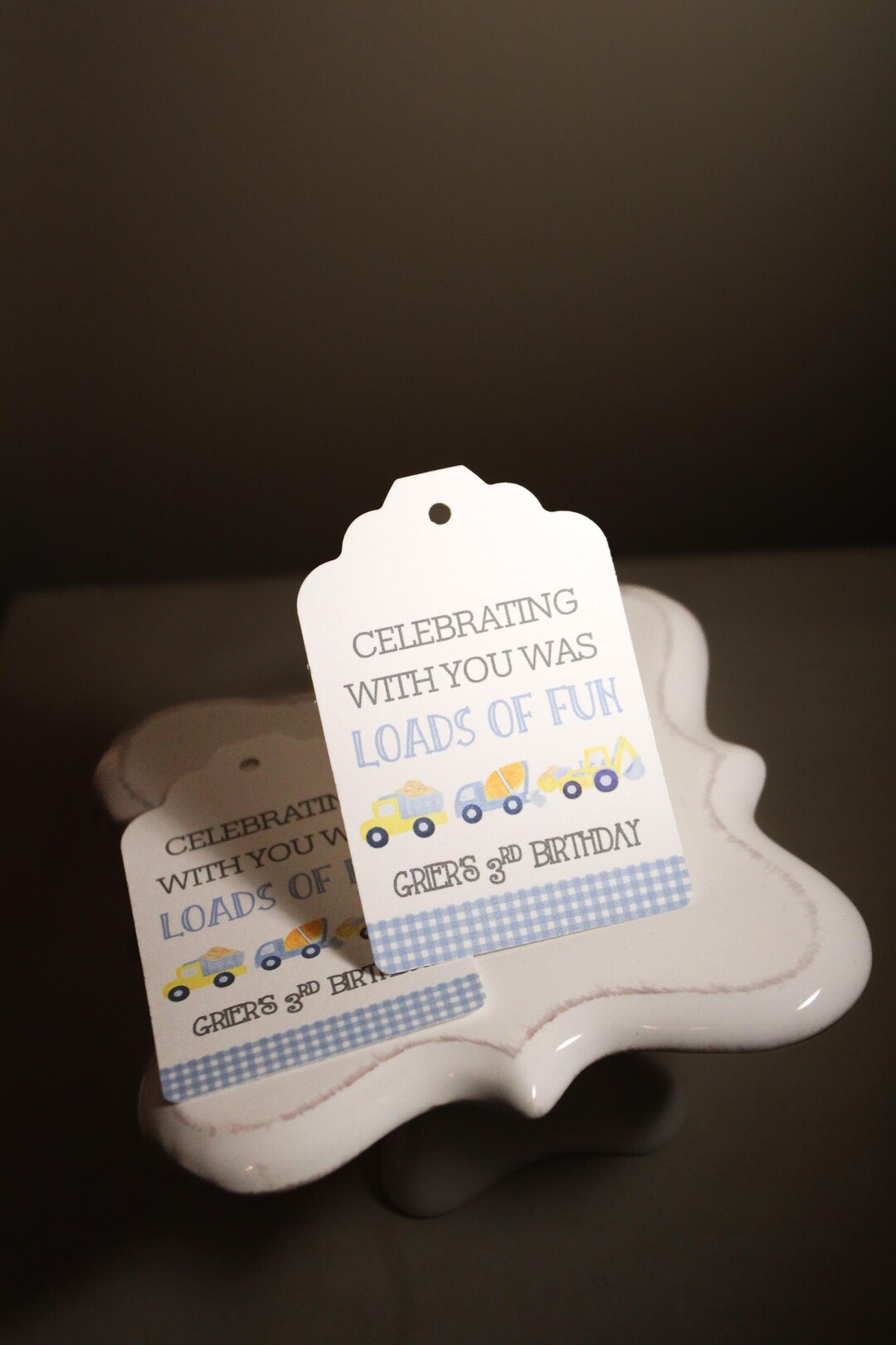 Construction Birthday Favor Tags | Loads of Fun Dump Truck Party ...