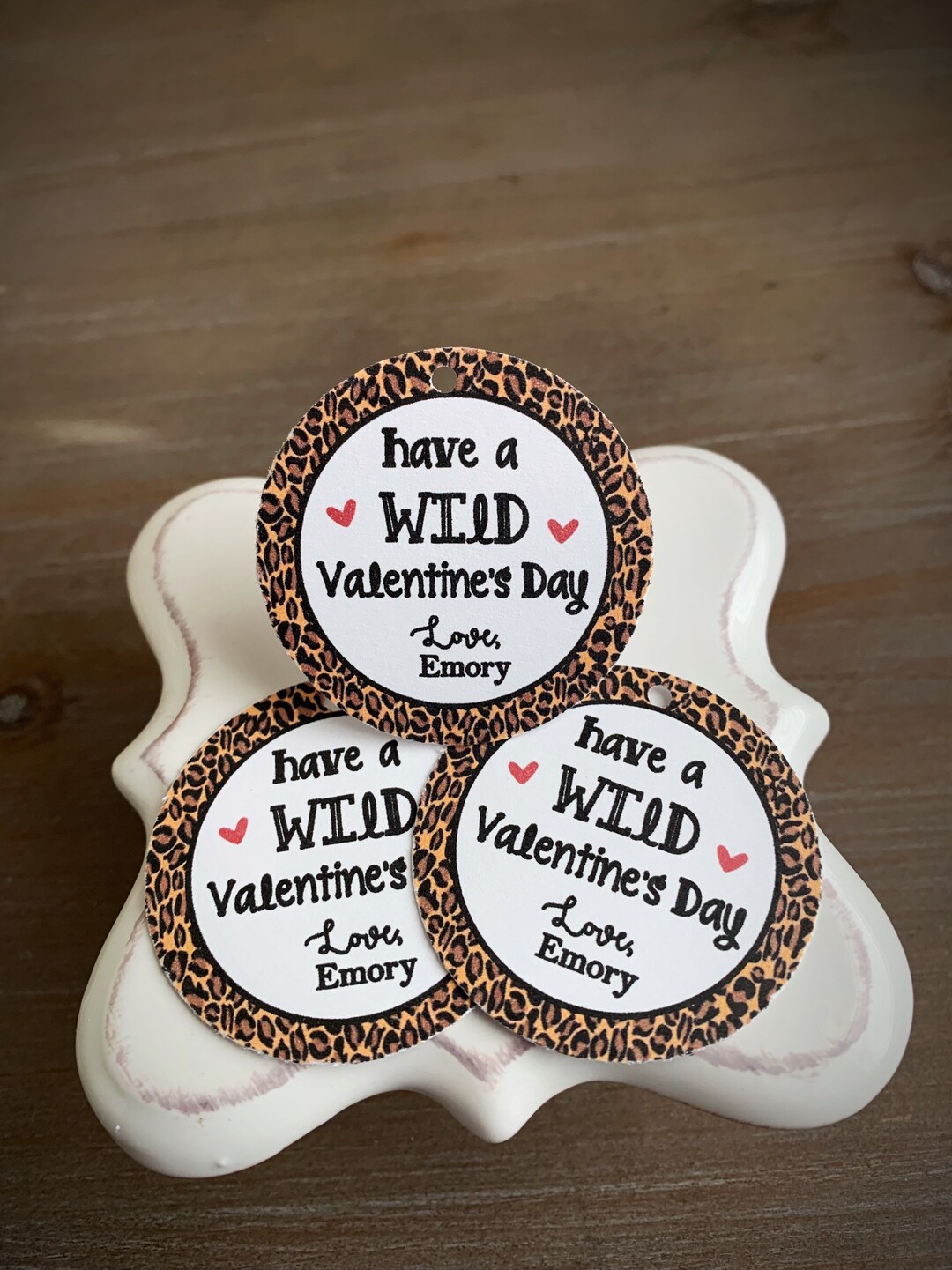 Have a Wild Valentine's Day Cheetah Print Vday Day Favor Tags Jungle ...