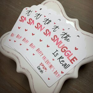 The Snuggle is Real • Valentine Gift Tags • Cozy Vday - Etsy