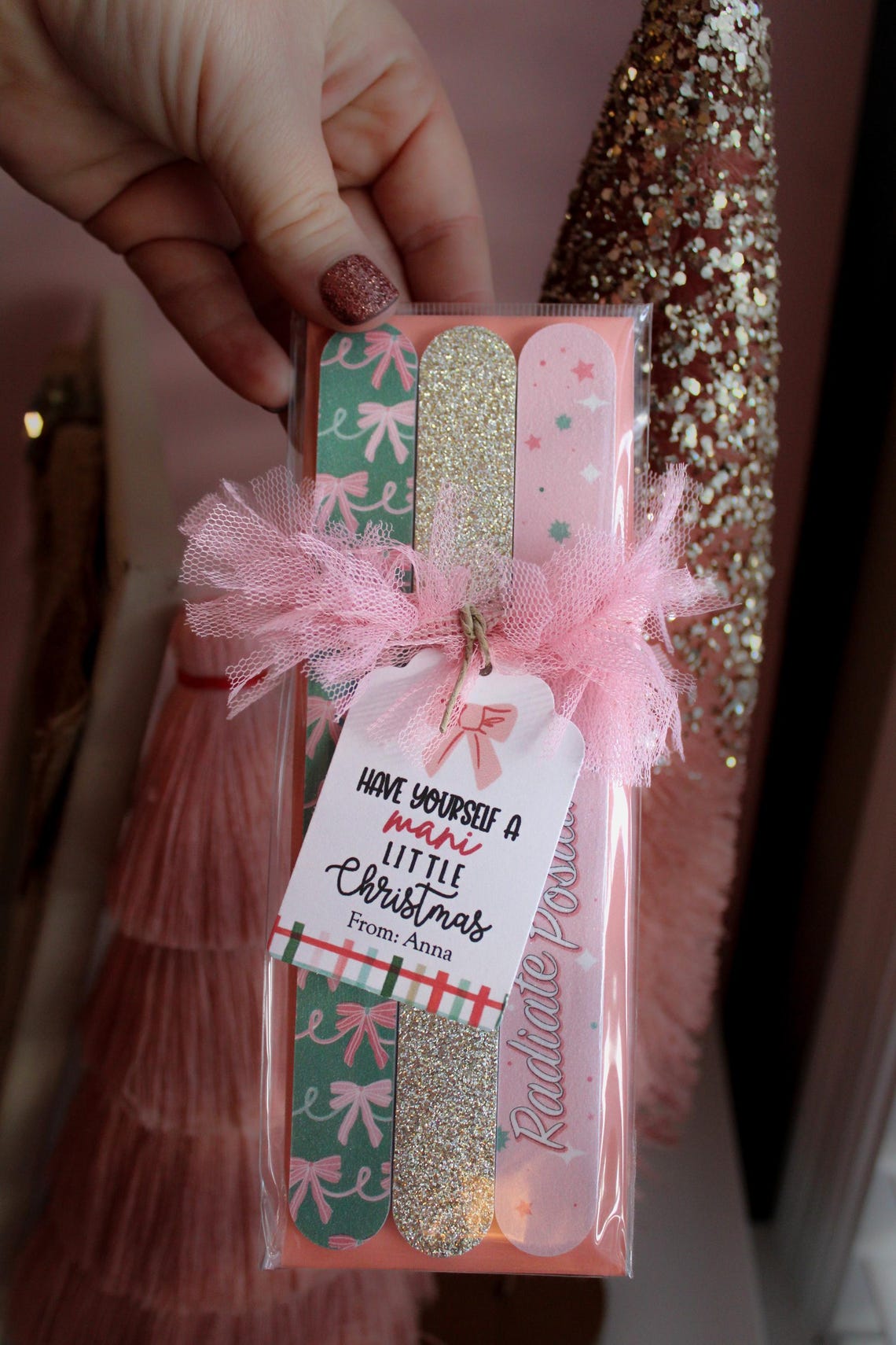 Mani Little Christmas Gift Tags • Nail Polish Gift Tags • Party Favor ...