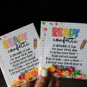 Ready Confetti Back to School Favor – First Day of School Poem Gift ...