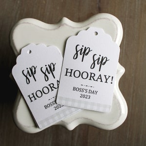Sip Sip Hooray Celebration Tags • Gift Tags • Drink Tags • Wedding ...