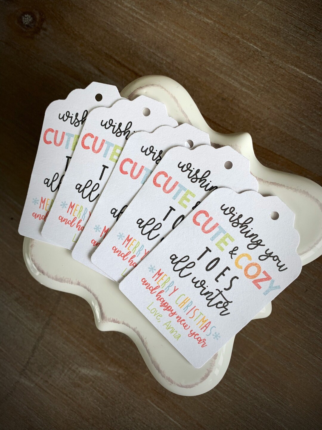 Christmas Socks Gift Tags - Cute & Cozy Toes - Nail Polish Tags ...