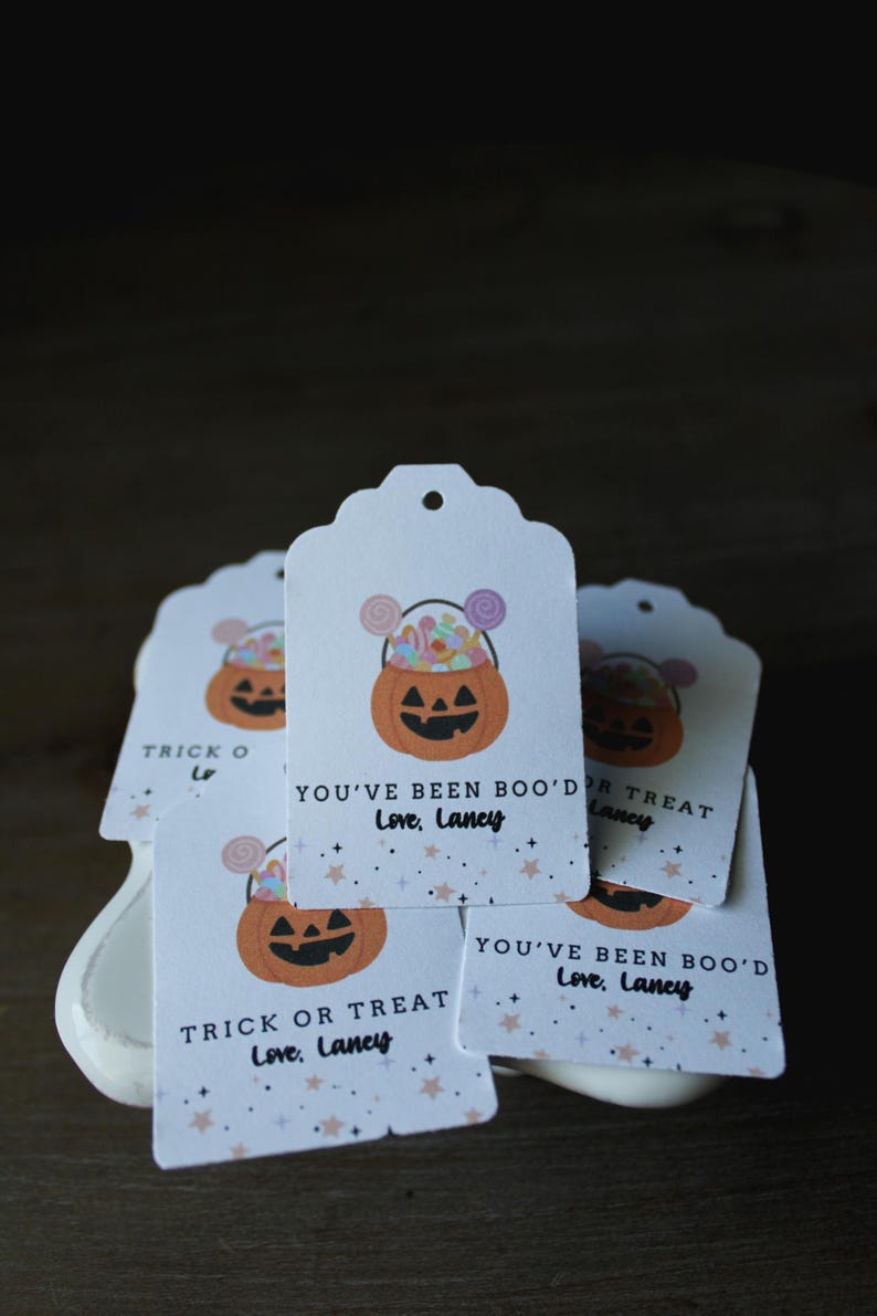 Halloween Party Favor Favor Tags • Halloween Goody Bag Tag • Pink ...