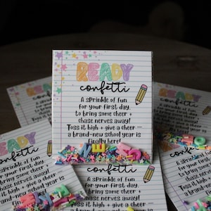 Ready Confetti Back to School Favor – First Day of School Poem Gift ...