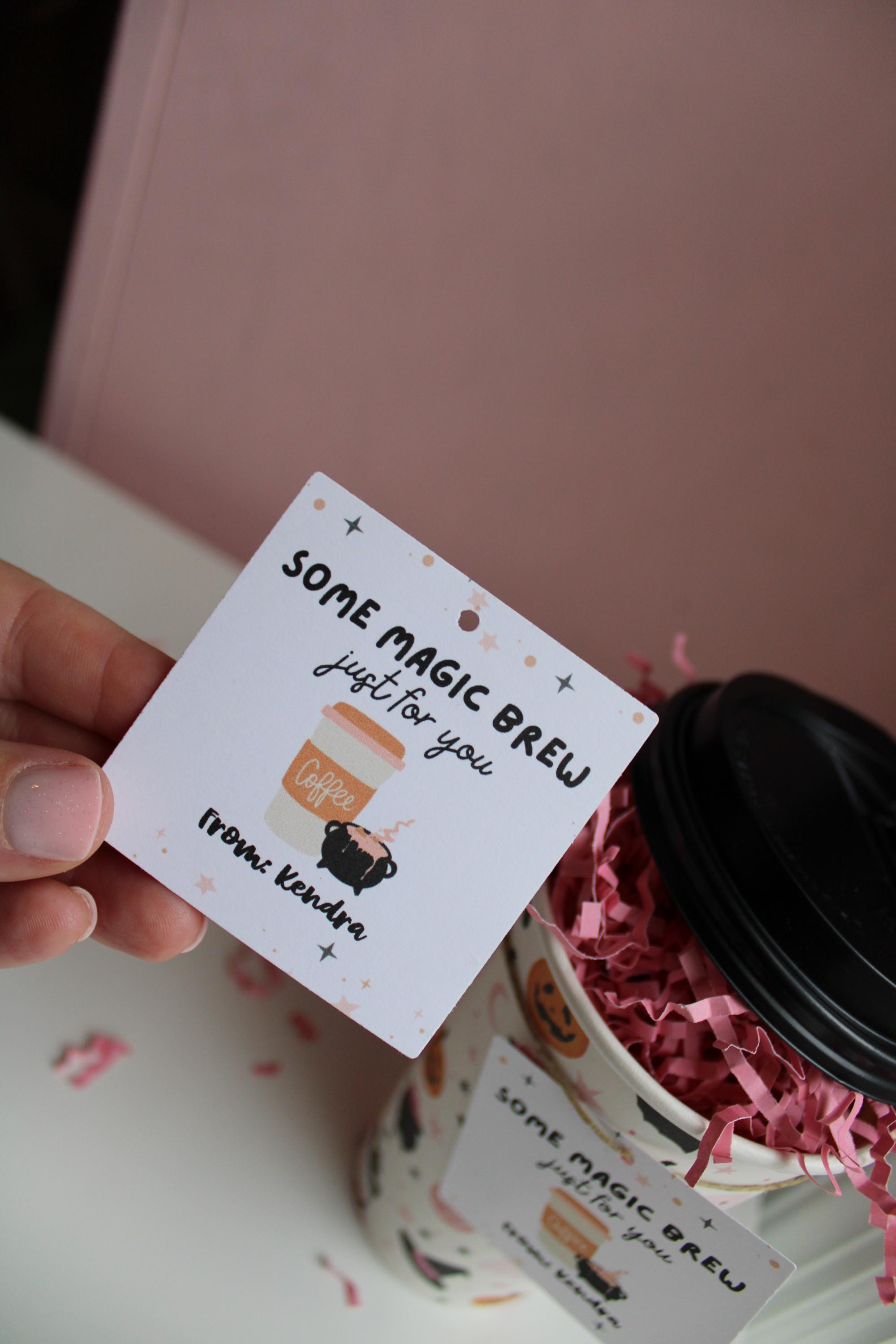 Magic Brew Halloween Gift Tag | Coffee Favor Tag | Pastel Halloween ...