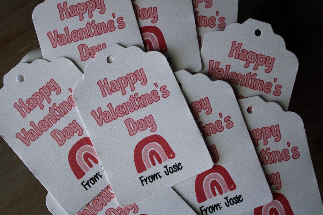 Valentine Rainbow Gift Tags • Valentine Gift Tags • Valentine Party ...