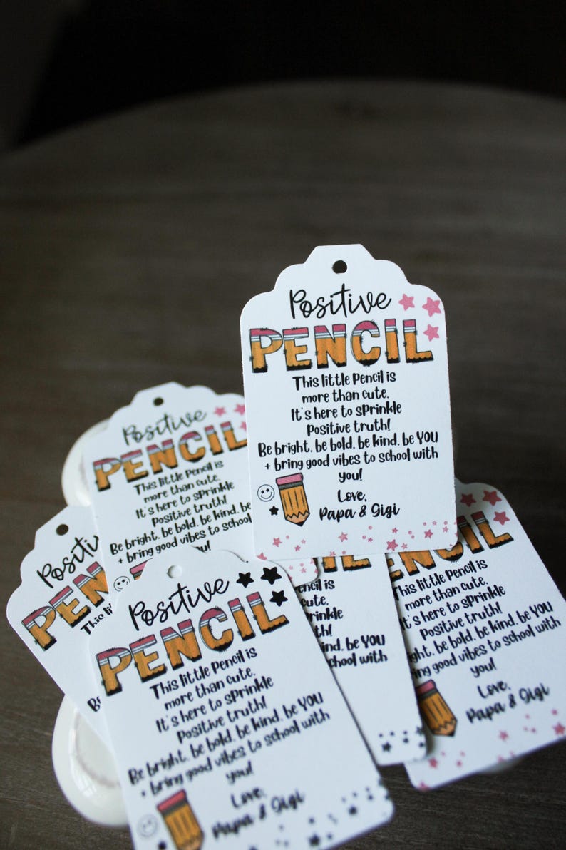 Positive Pencil Gift Tags | Back to School Encouragement Note | First ...