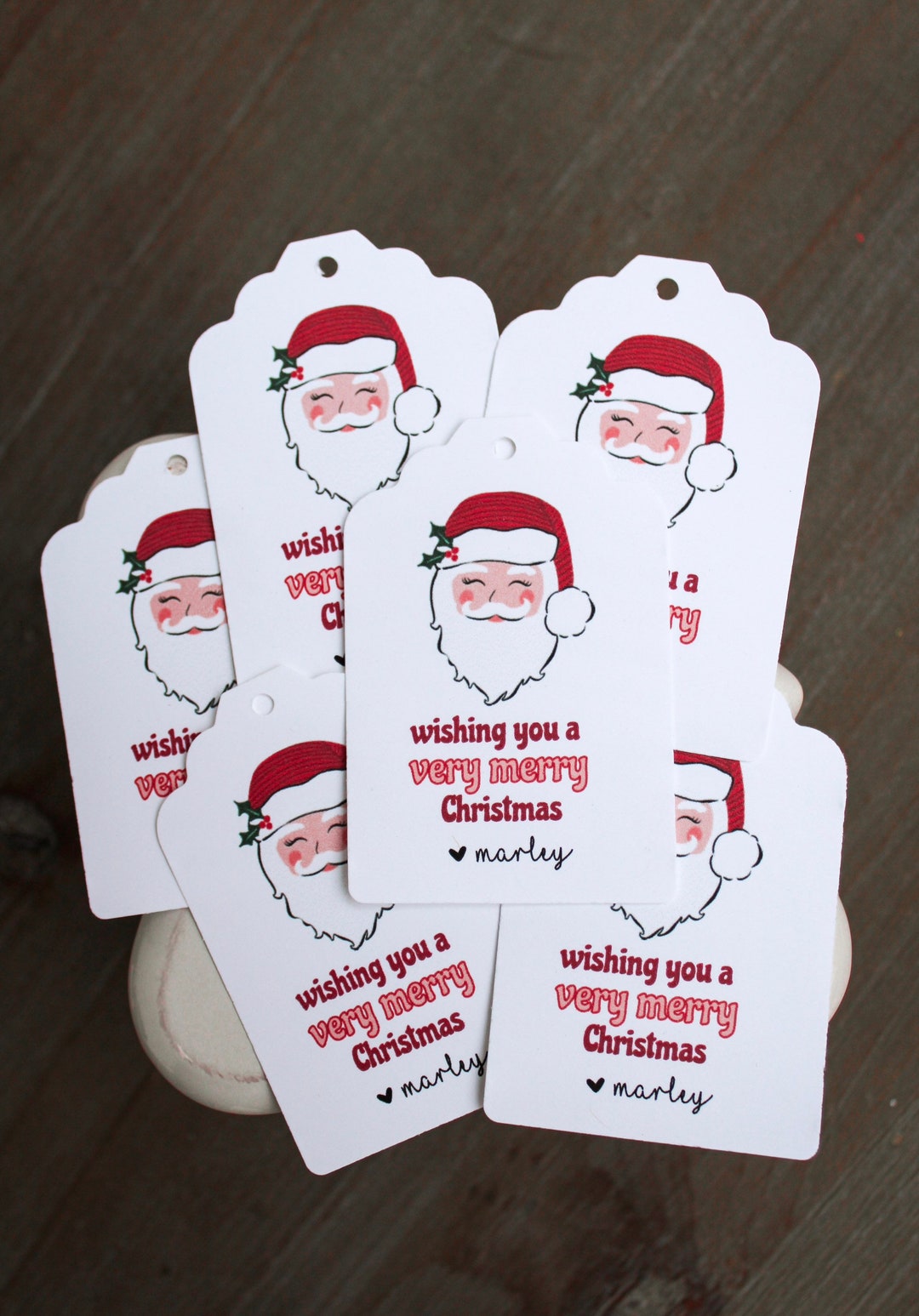 Very Merry Christmas Tags • Retro Santa Tags • Merry Christmas Tags ...