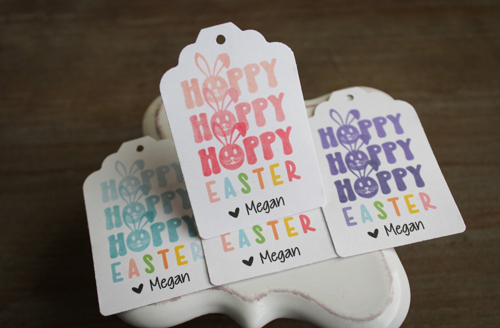 Hoppy Easter • Easter Party Favor Bag Tags • Happy Easter • Retro ...