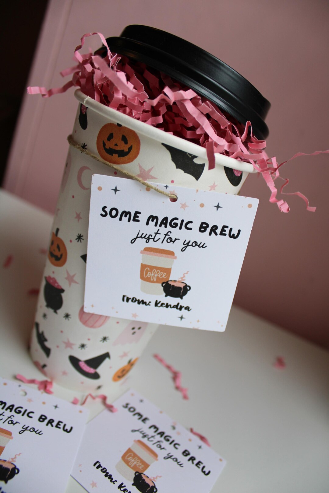 Magic Brew Halloween Gift Tag | Coffee Favor Tag | Pastel Halloween ...