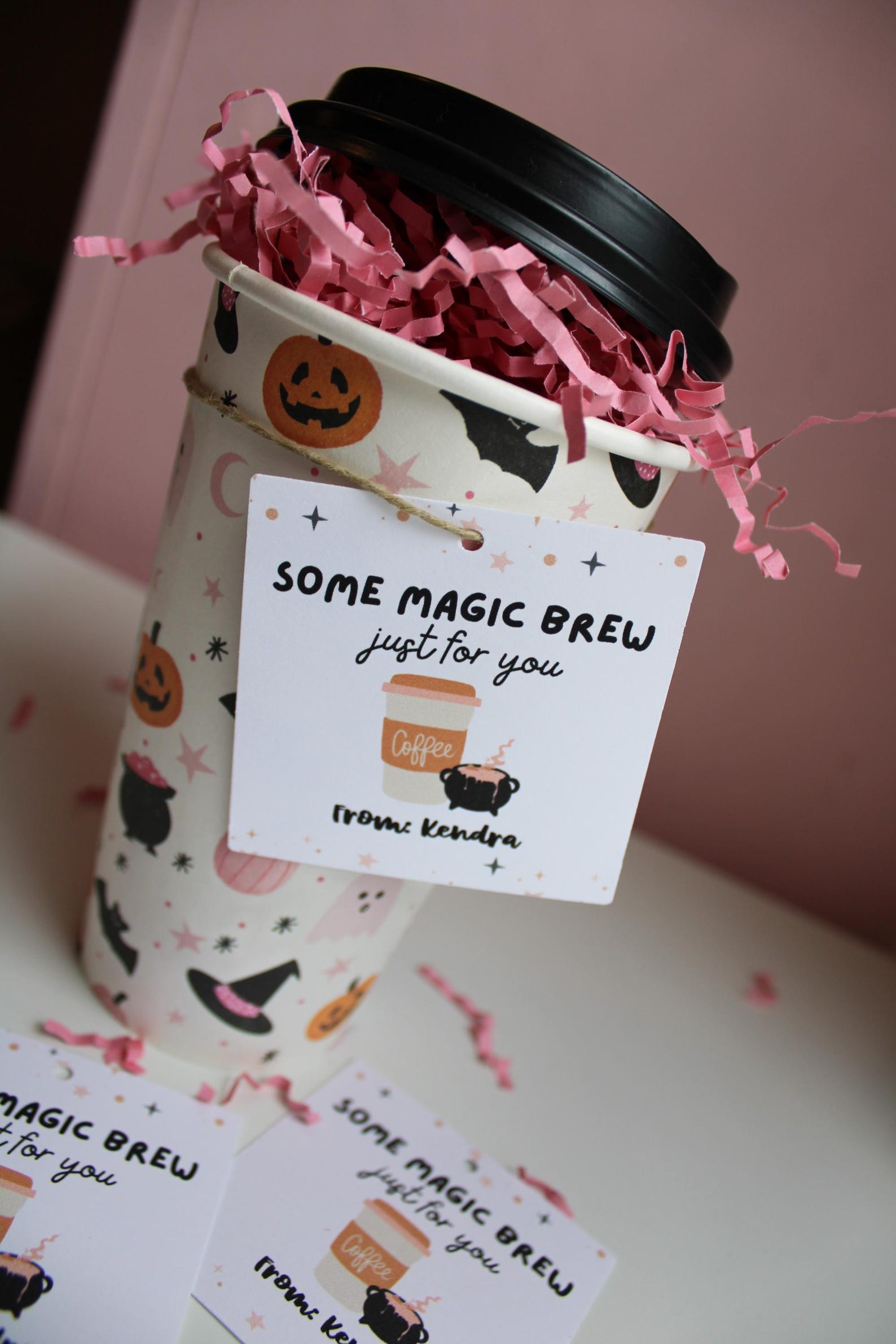 Magic Brew Halloween Gift Tag | Coffee Favor Tag | Pastel Halloween ...