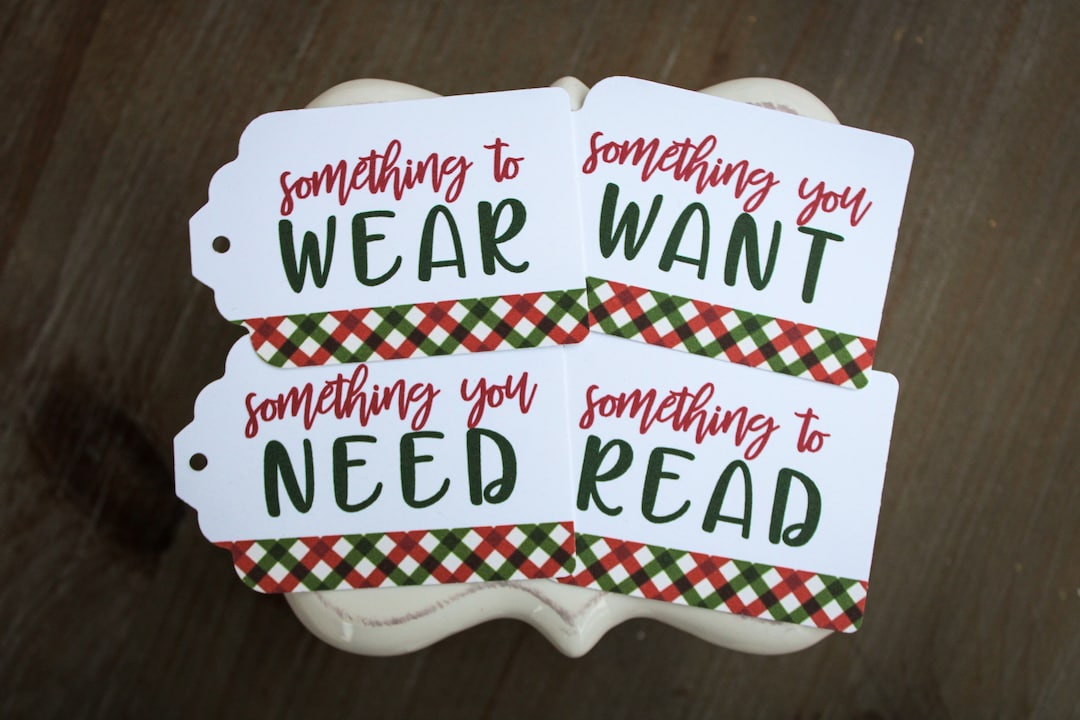 Something You Want, Need, Wear, Read Tags • Something Gift Tags ...