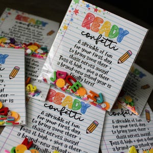 Ready Confetti Back to School Favor – First Day of School Poem Gift ...